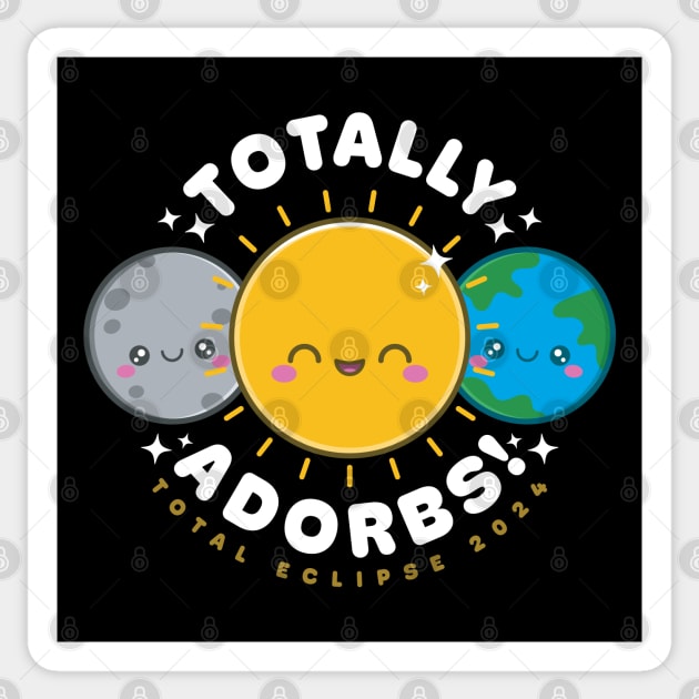 Totally Adorbs - Kawaii Total Solar Eclipse - Total Solar Eclipse 2024 - Sticker | TeePublic